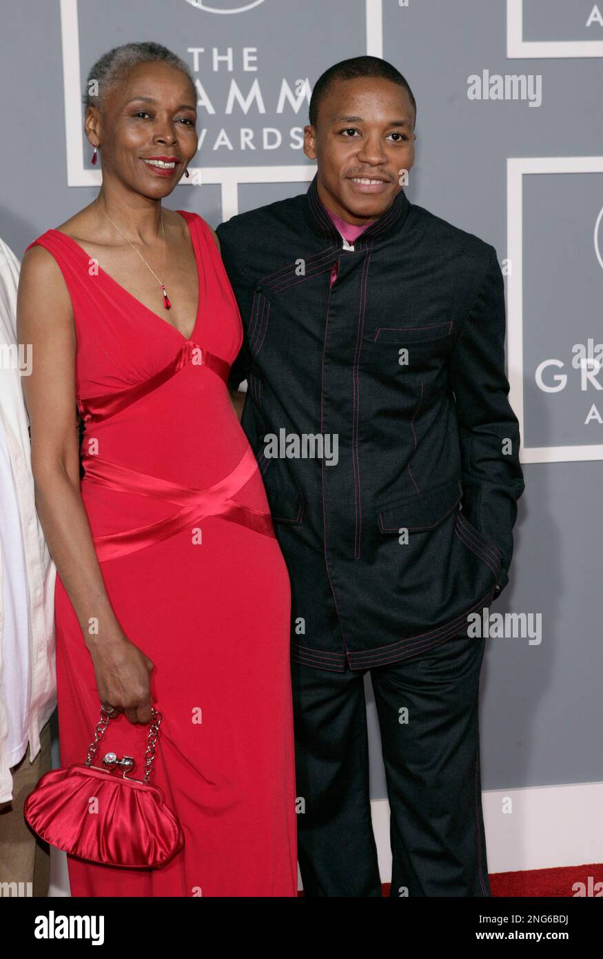 Lupe Fiasco arrives with his mother for the 49th Annual Grammy Awards on Sunday, Feb. 11, 2007 ...
