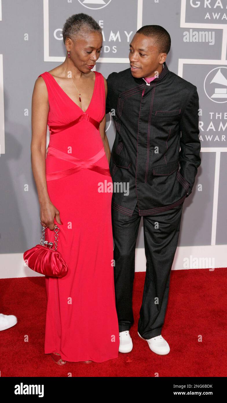 Lupe Fiasco arrives with his mother for the 49th Annual Grammy Awards on Sunday, Feb. 11, 2007 ...