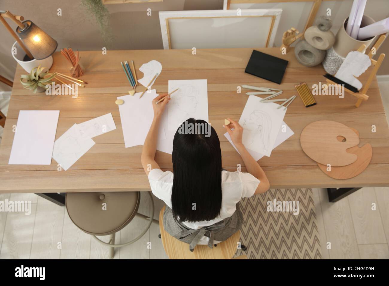 Above view portrait creative hi-res stock photography and images - Alamy