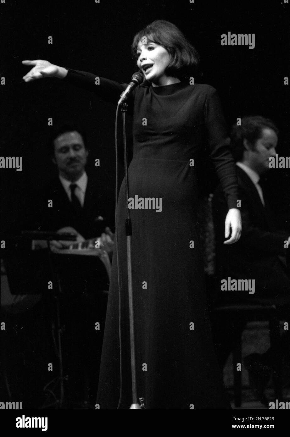 French actresss and singer Juliette Greco sings at a concert at the ...