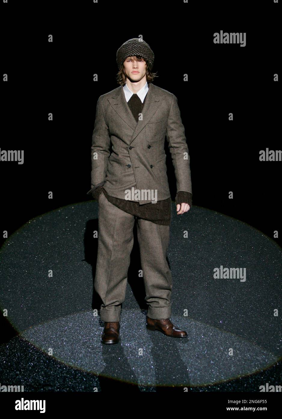 A model walks the runway showing the Z Zegna collection during Fashion ...
