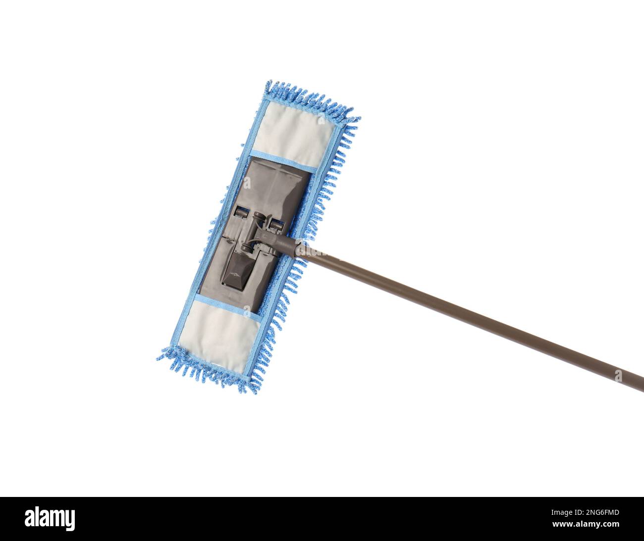 Blue mop isolated on white. Cleaning service Stock Photo - Alamy