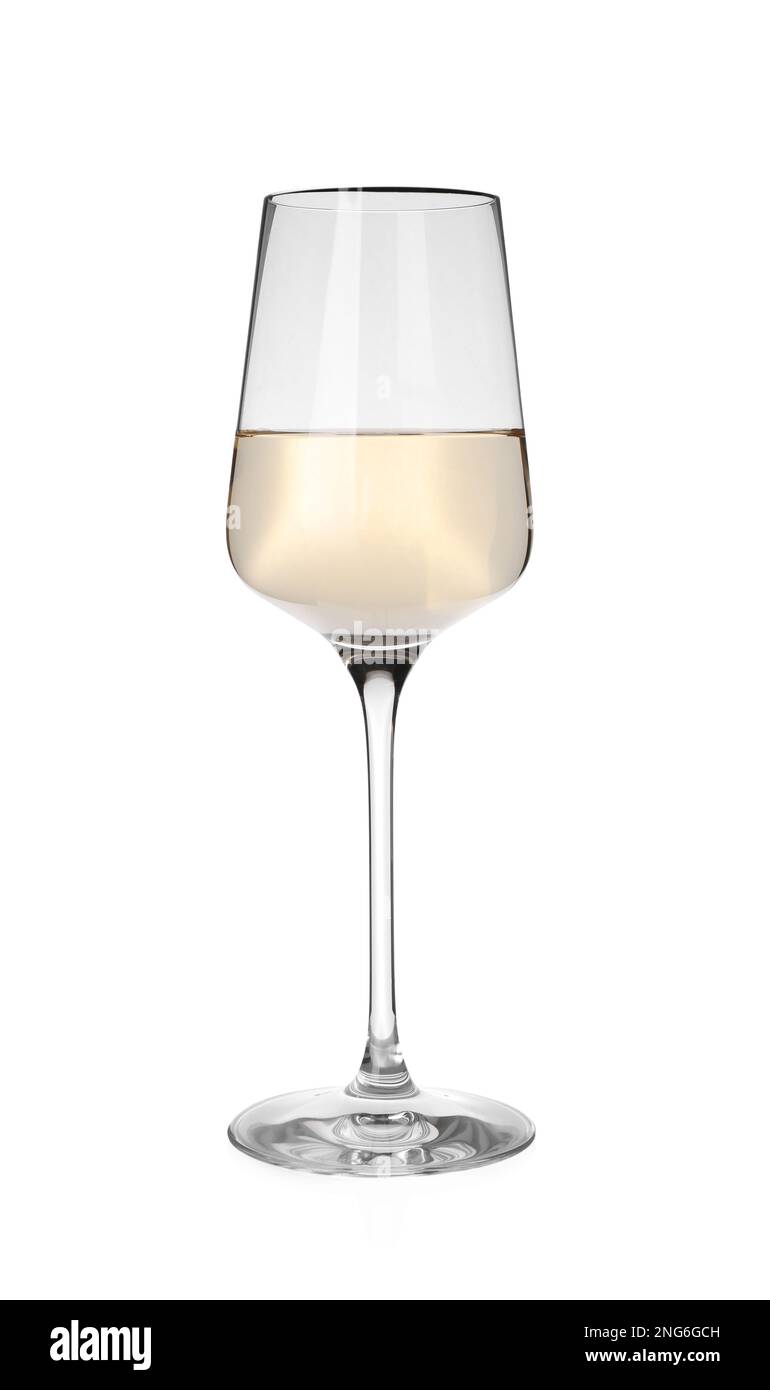 Glass of delicious expensive wine on white background Stock Photo - Alamy