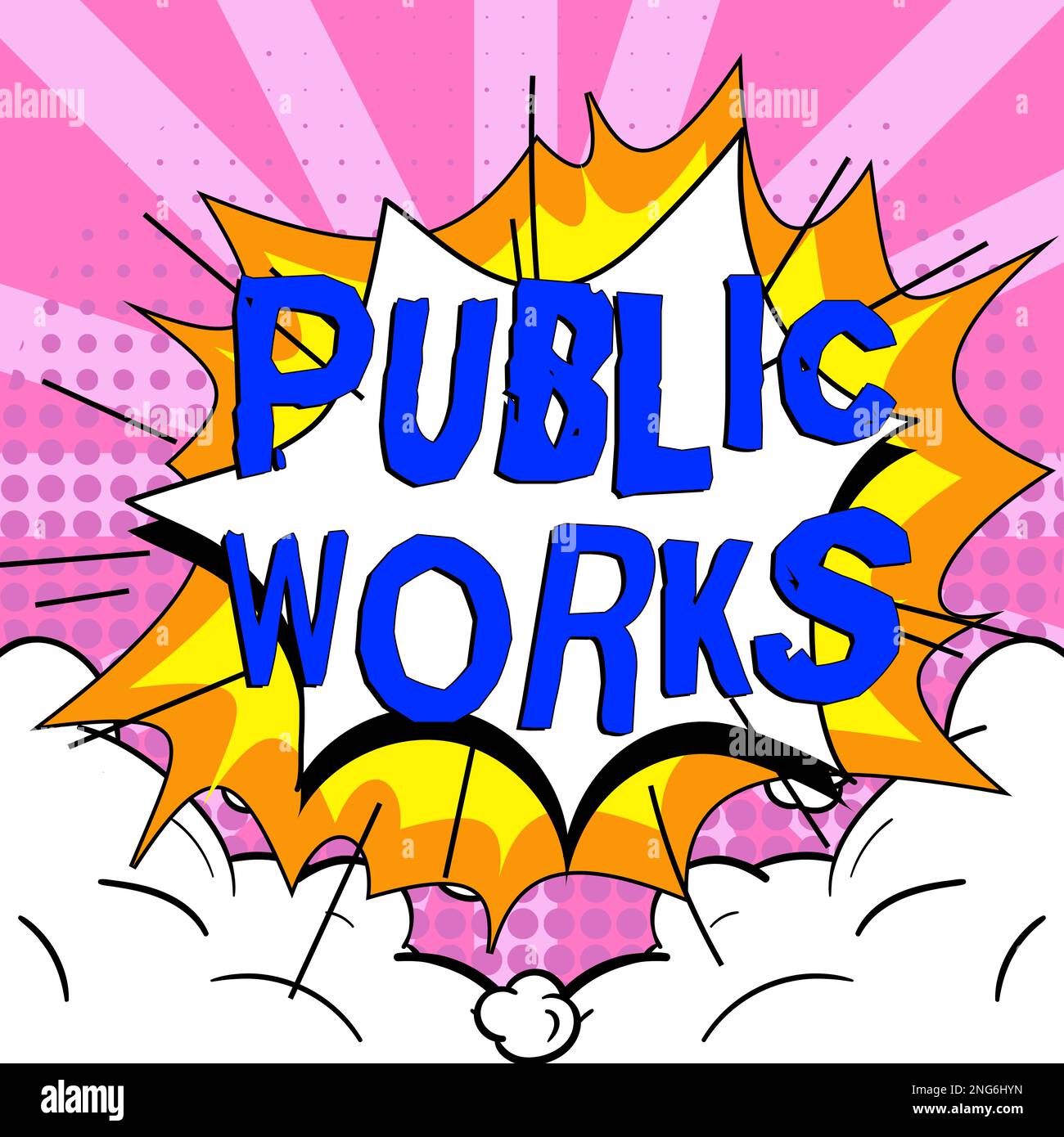 Handwriting text Public Works. Word Written on Describes the viewing of ...