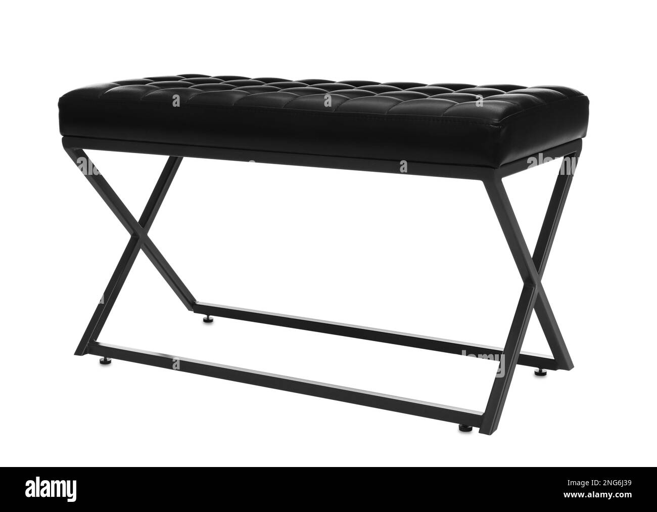 Stylish bench on white background. Interior element Stock Photo - Alamy
