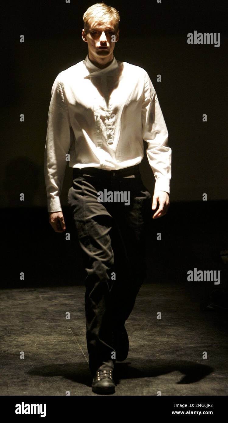 A model wears a creation by Singaporean fashion designer Jonathan Seow ...