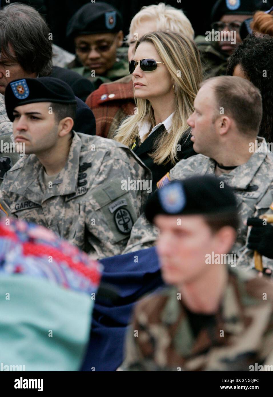 Actress Michelle Pfeiffer, center, attends the official dedication of ...