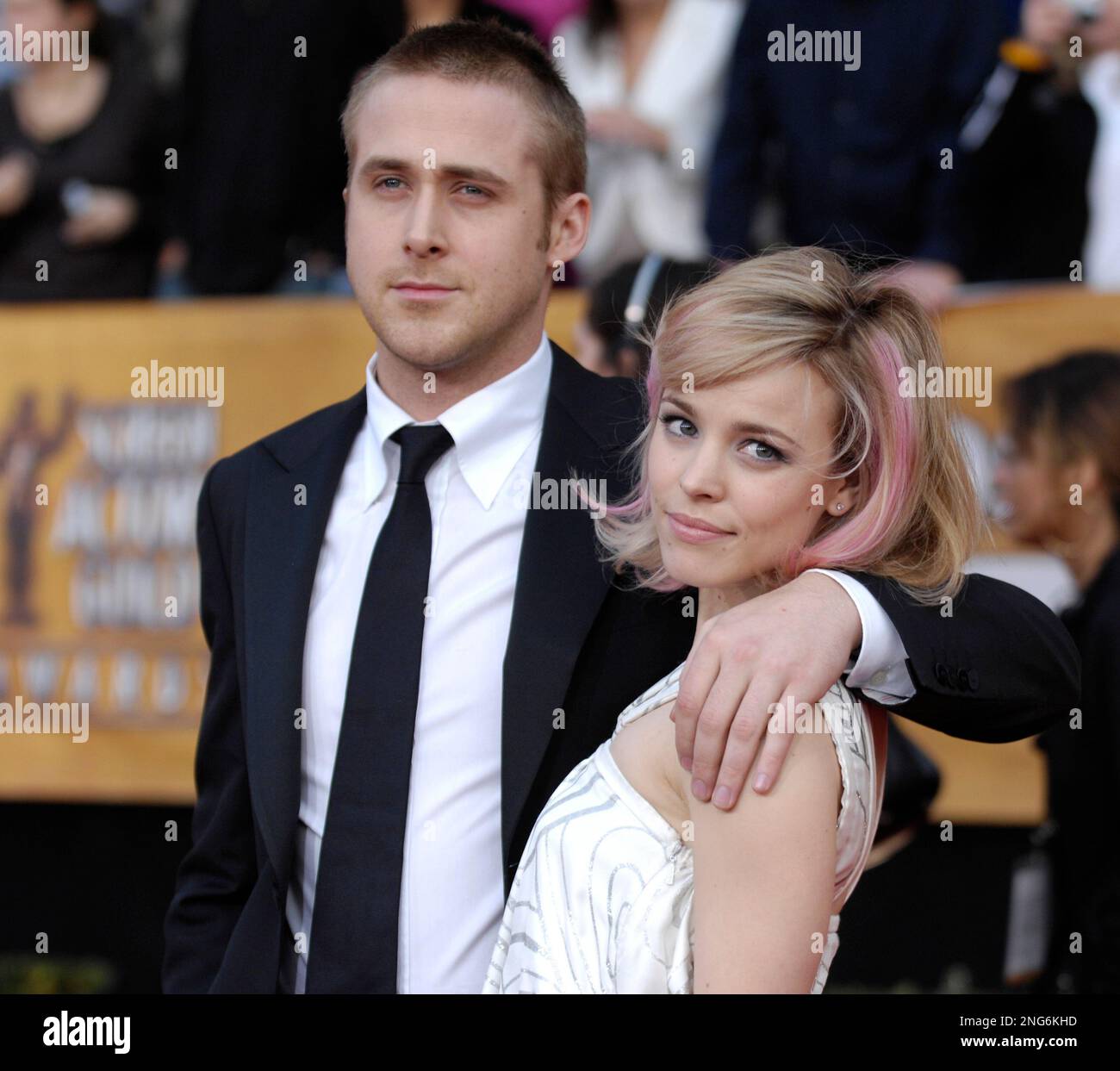 Ryan Gosling, left, and Rachel McAdams, right, arrive at the 13th ...