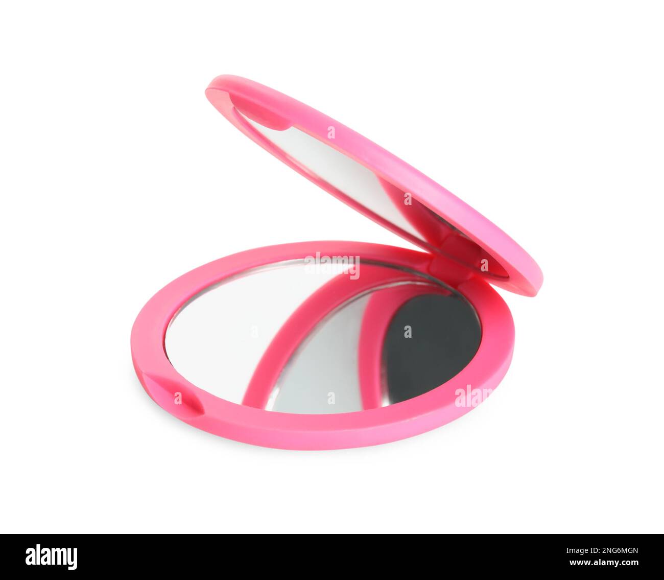 Pink cosmetic pocket mirror isolated on white Stock Photo - Alamy
