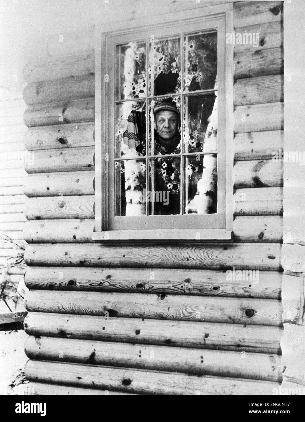 An upper window at the Little Bohemia roadhouse in Mercer, Wisc., where ...