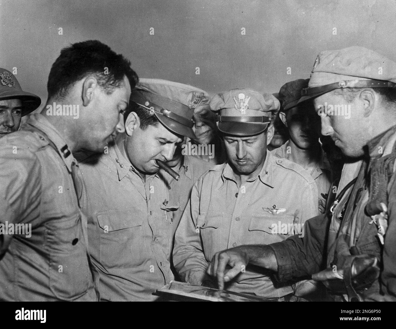 Commanding General of the 21st Bomber Command, Maj. Gen. Curtis LeMay ...