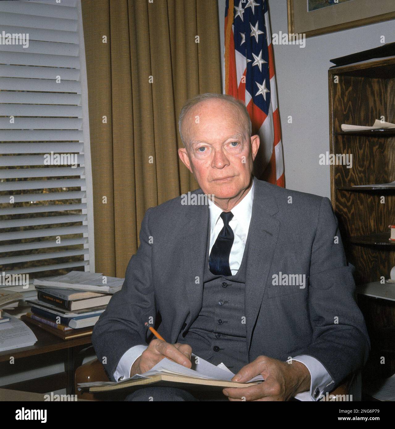 Former President Dwight Eisenhower is seen at his desk, 1963. (AP Photo ...
