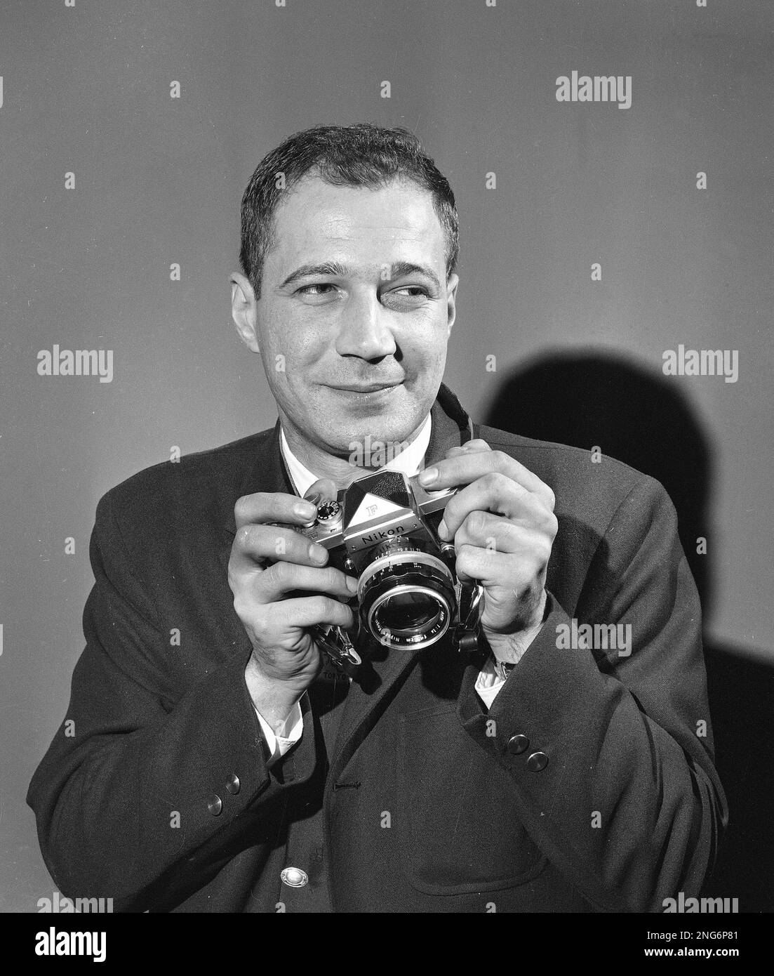 Associated Press photographer Eddie Adams poses at the AP headquarters ...