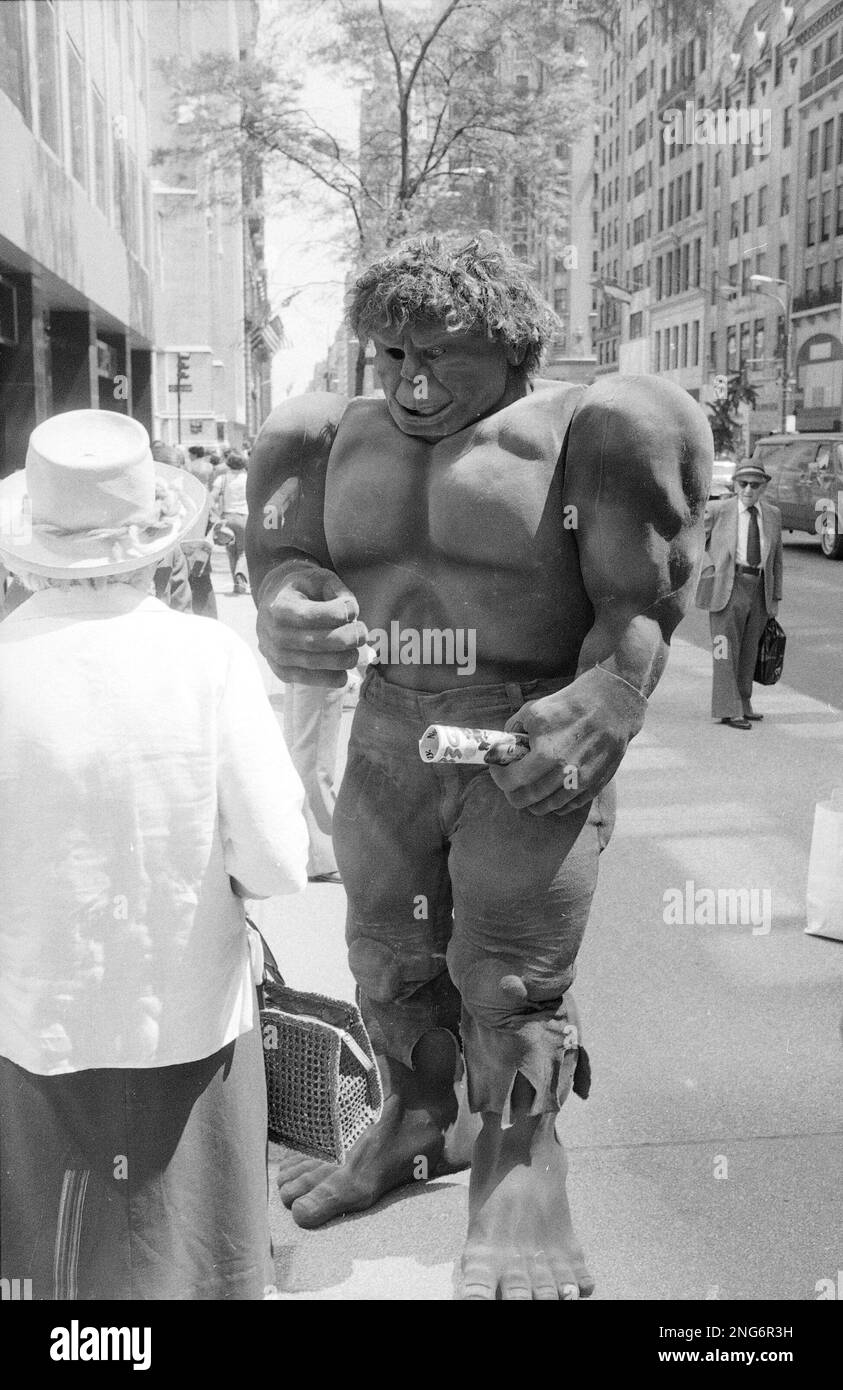 A seven-foot green monster, modeled after the comic book character "The ...