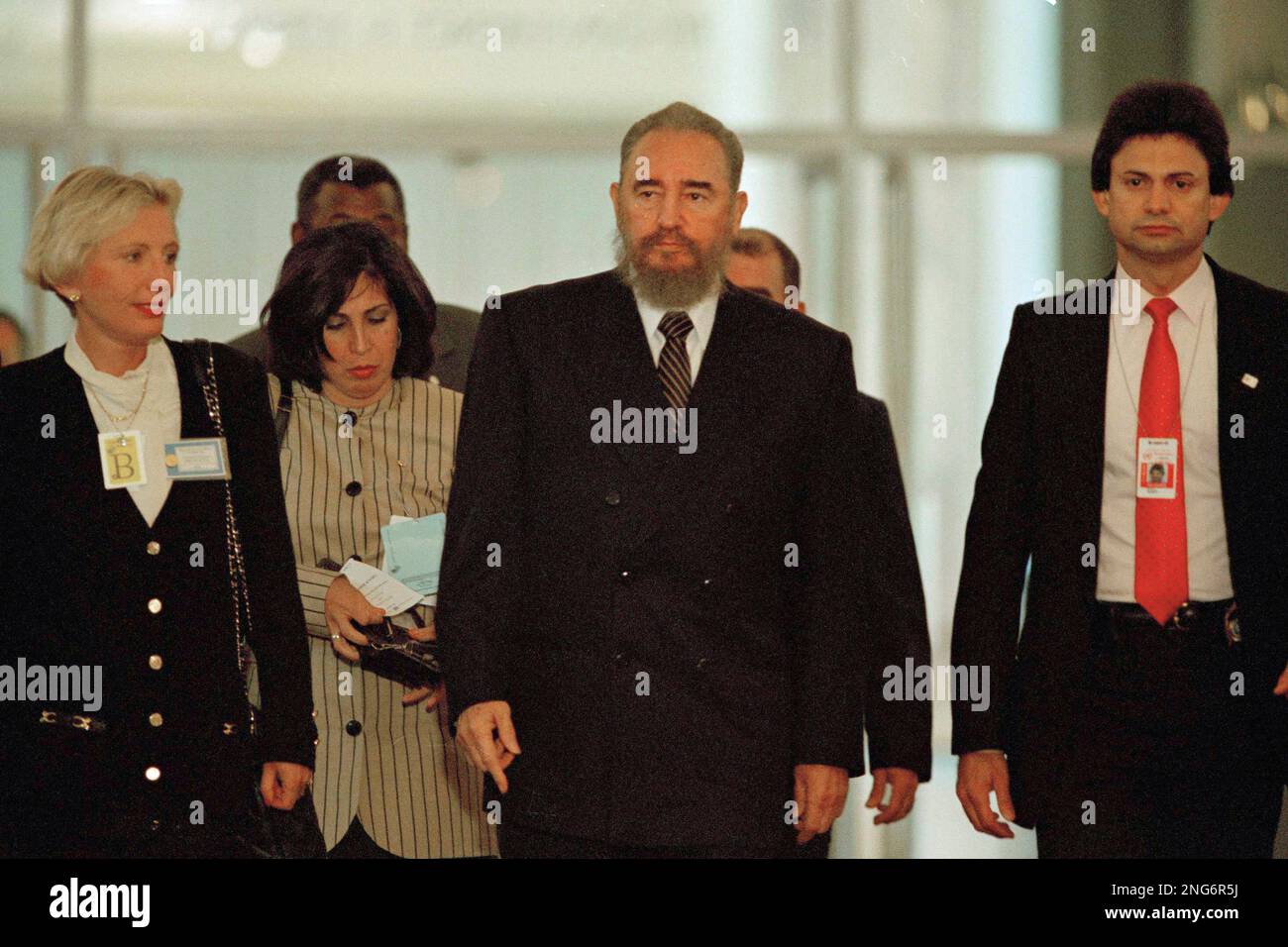Cuban Premier Fidel Castro arrives at the U.N. for a special ...