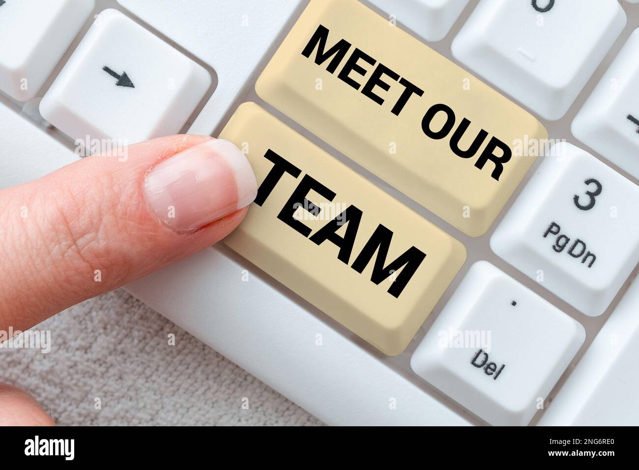 Hand writing sign Meet Our Team. Business concept introducing another ...