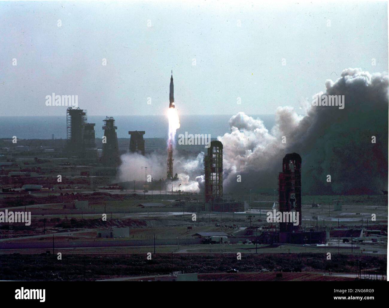 The Friendship 7 Mercury capsule with astronaut John Glenn aboard, is ...