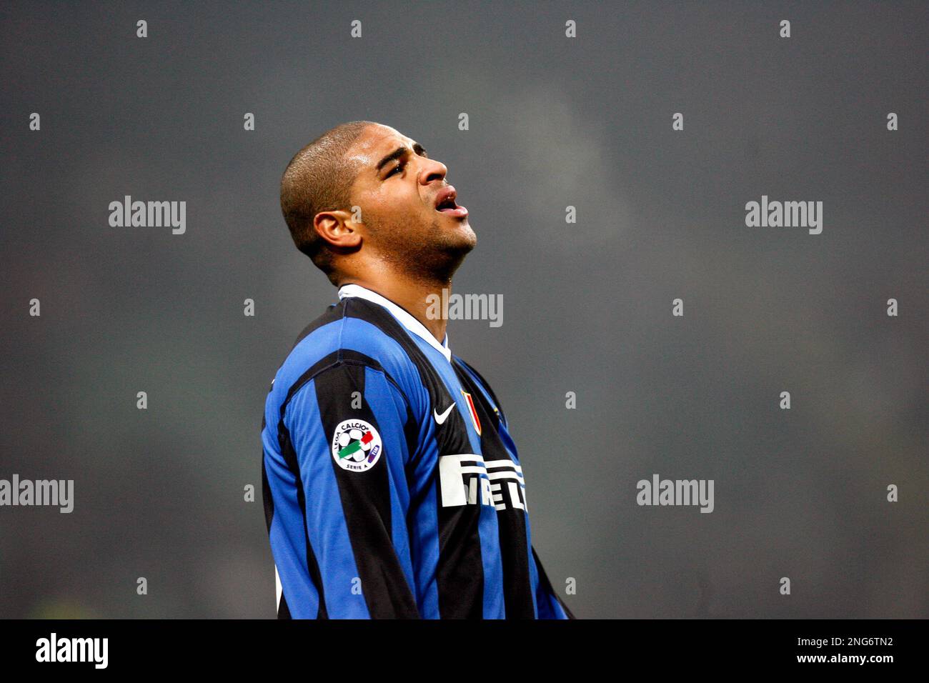 Inter Milan forward Adriano reacts during an Italian major league ...