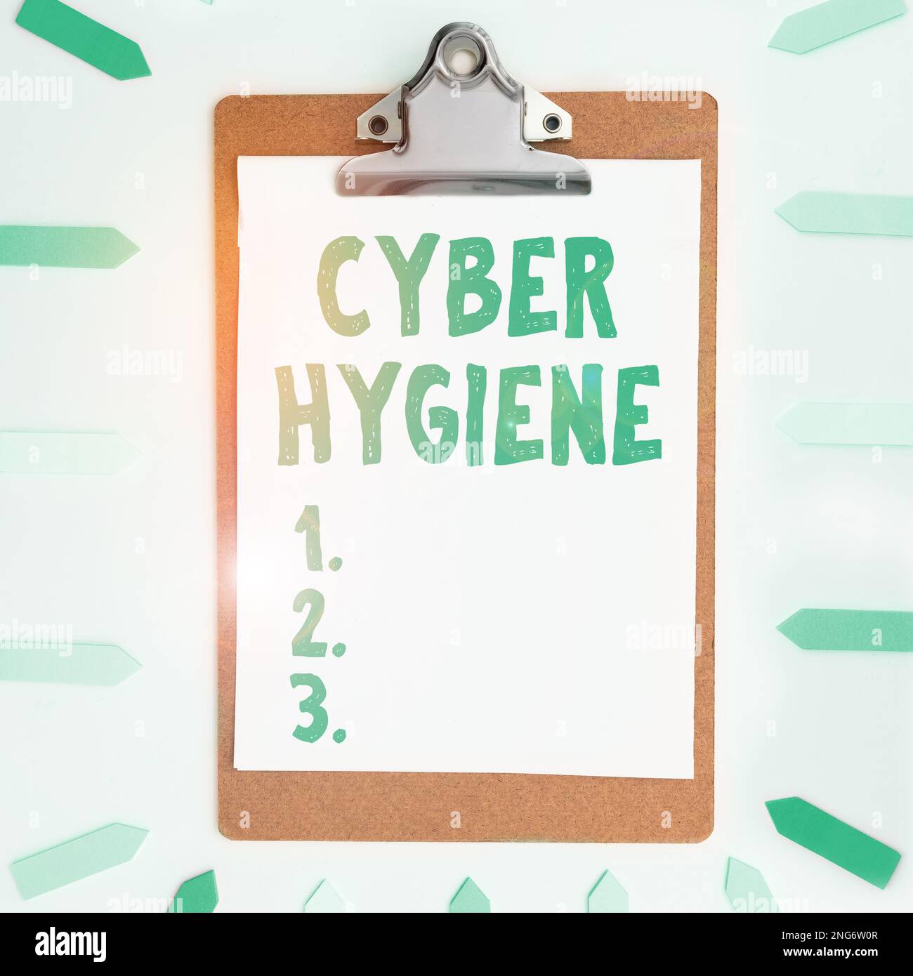 Text showing inspiration Cyber Hygiene. Concept meaning steps that ...