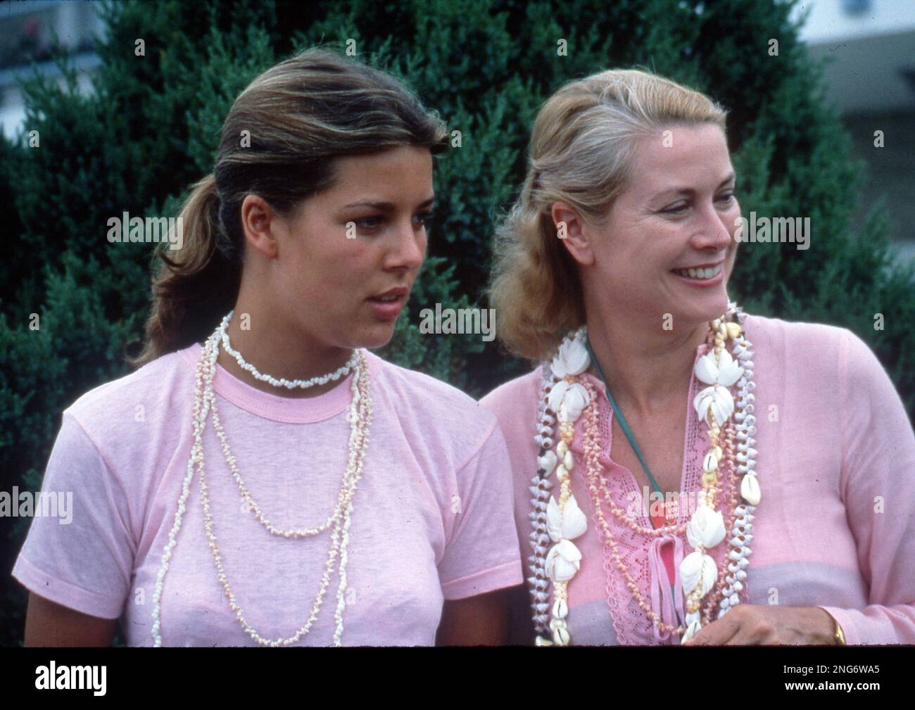 Princess Grace, left, and Princess Caroline from Monaco at New Jersey ...