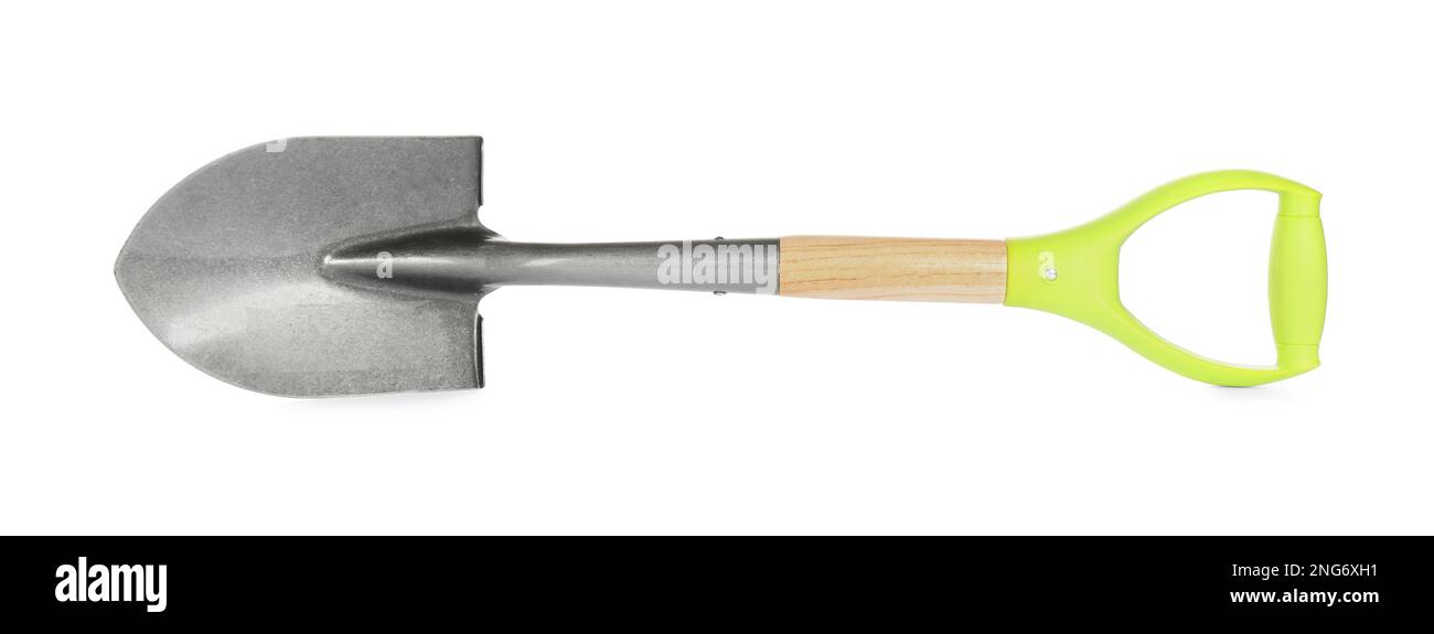 Modern shovel isolated on white. Gardening tool Stock Photo - Alamy
