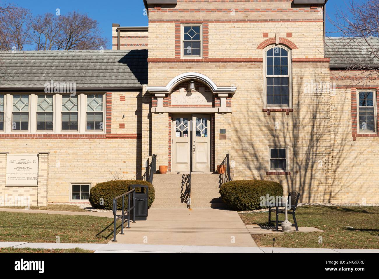 Oregon, Illinois - United States - February 13th, 2023: Exterior of the ...
