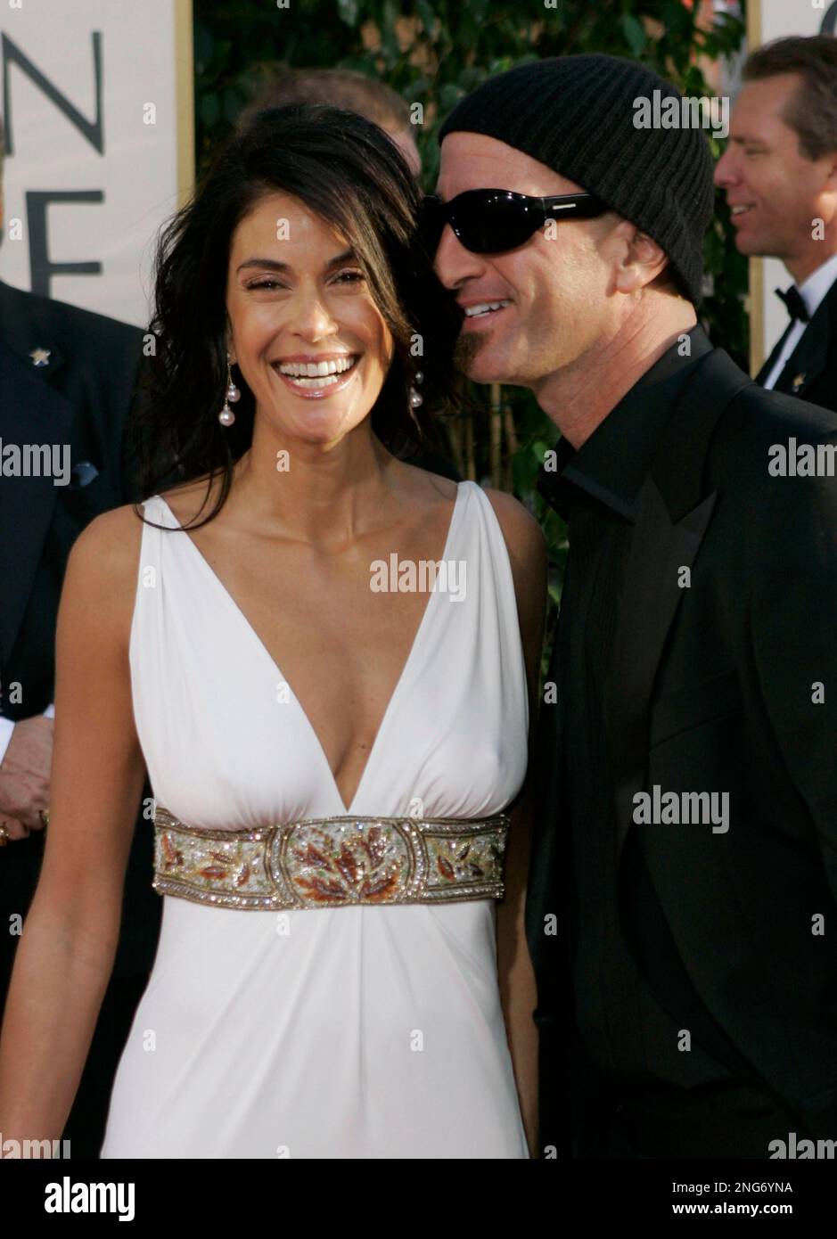 Teri Hatcher, left, and Stephen Kay arrive for the 64th Annual Golden ...