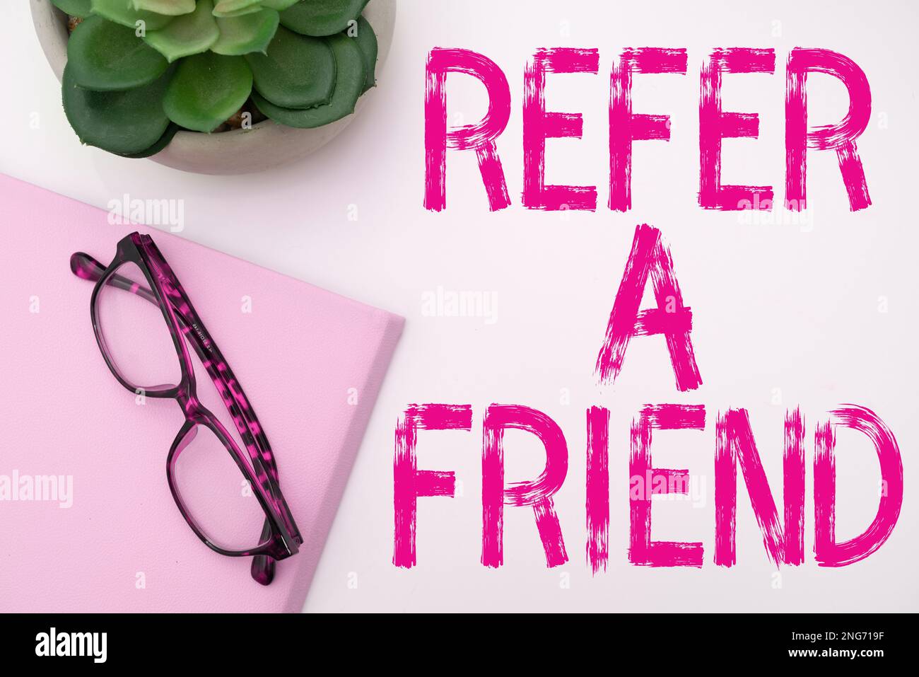 Sign displaying Refer A Friend. Business approach Recommendation ...