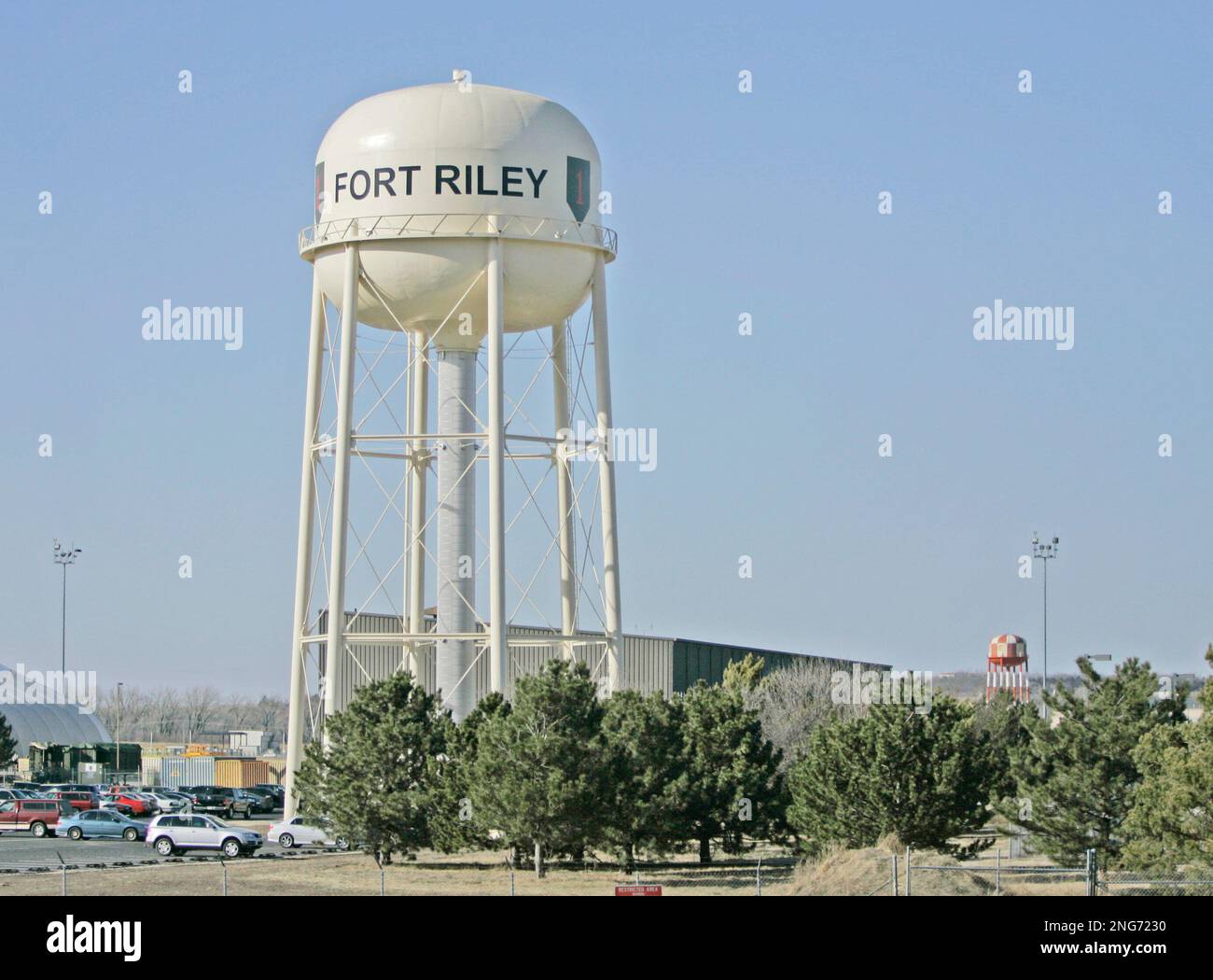 Water towers stand on post at Marshall Army Airfield and Fort Riley ...