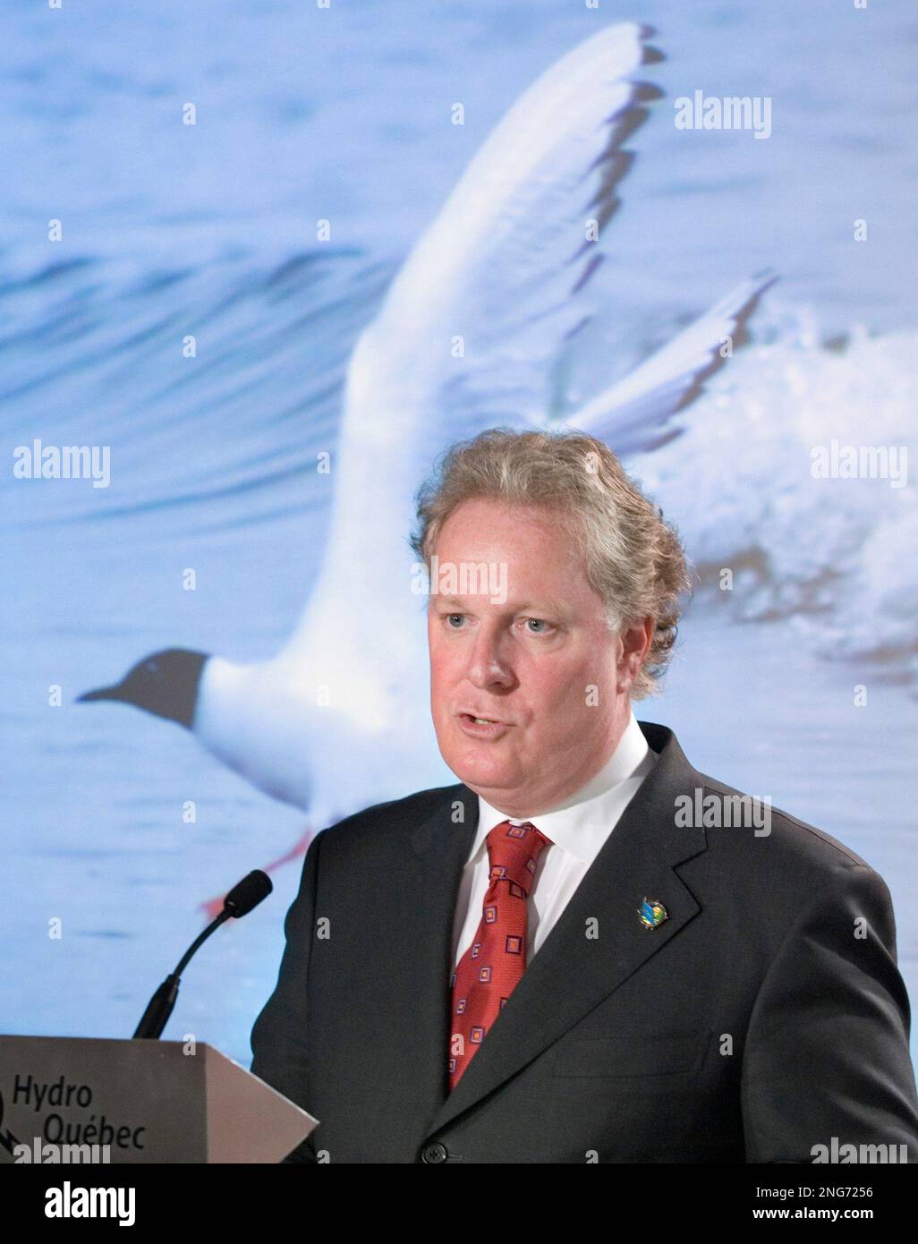 Quebec Premier Jean Charest announces the beginning of construction of ...
