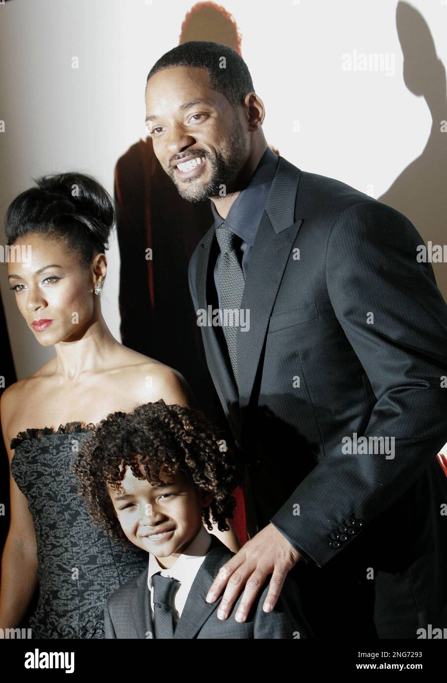 U.S. actor Will Smith, right, poses with his son Jaden Christopher Syre ...