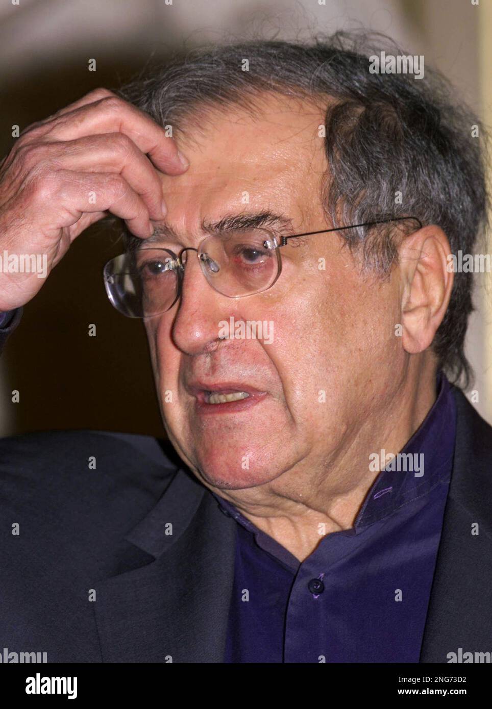 Luciano Berio ponders a question during a meeting at the Milan's La ...