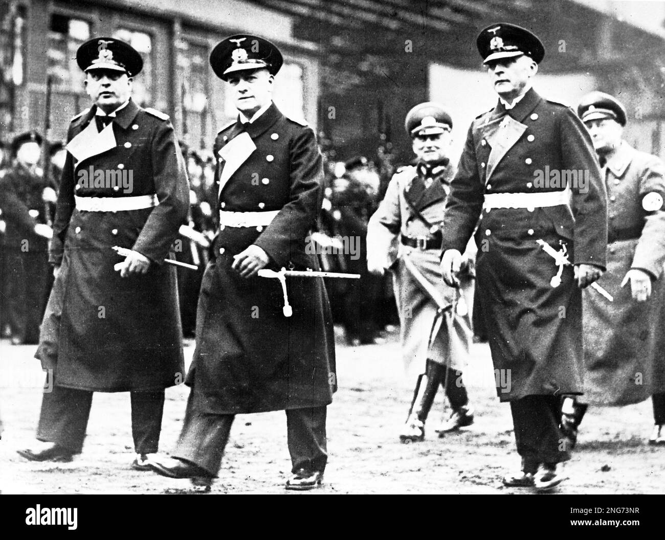 German navy and army officers arrive at the Naval Base at Hamburg ...