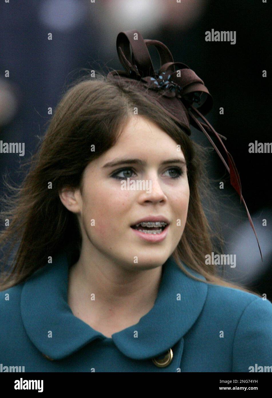 Wearing braces on her teeth, Princess Eugenie, the granddaughter of ...