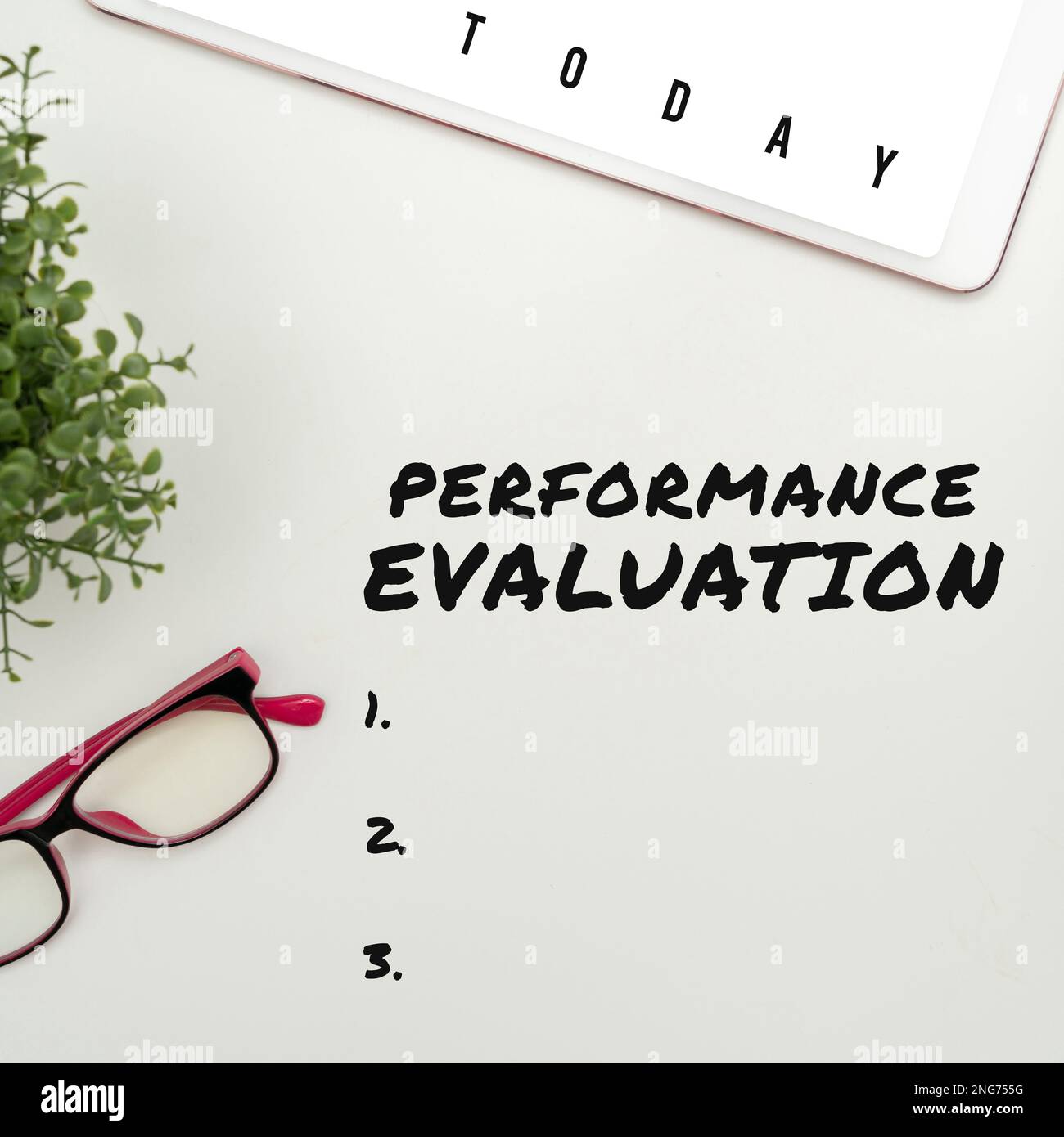 Text showing inspiration Performance Evaluation. Business idea the development and action ...