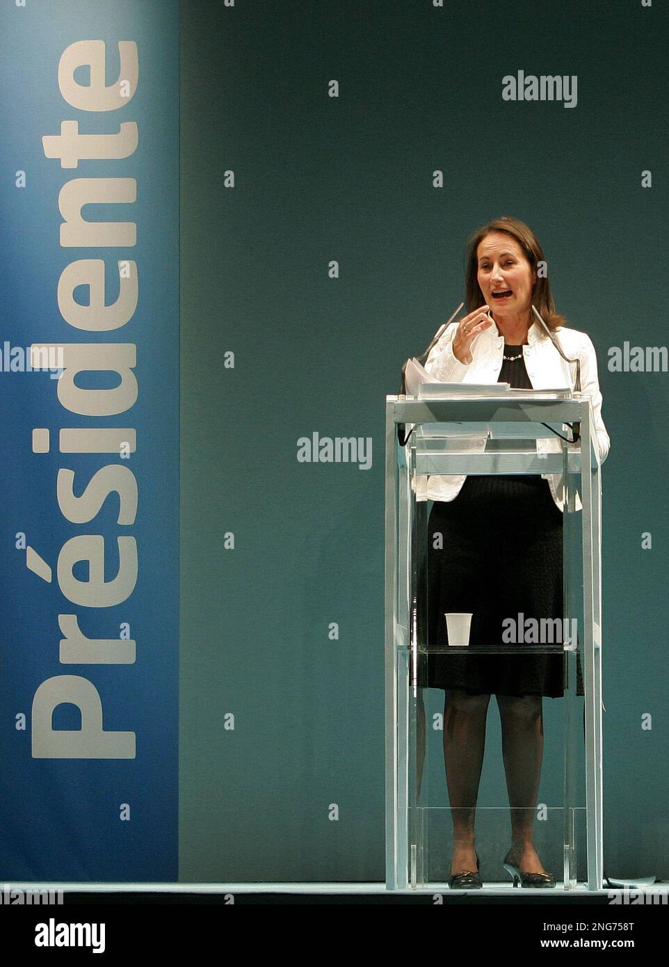 French socialist presidential candidate Segolene Royal gestures as she ...