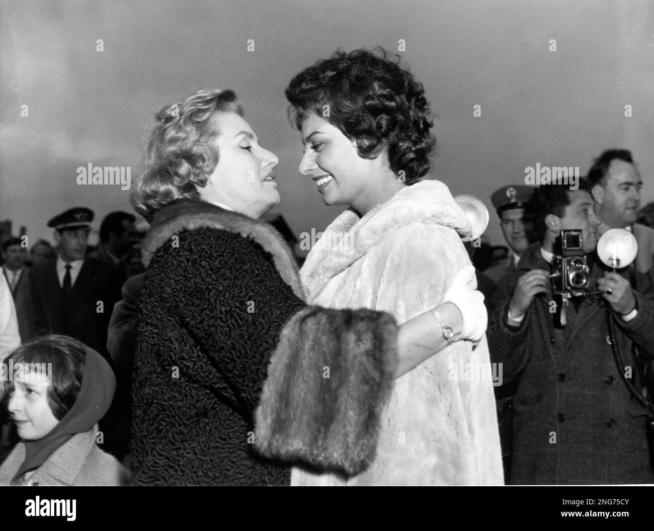 Italian actress Sophia Loren, right, is greeted by her Mother, Romilda ...