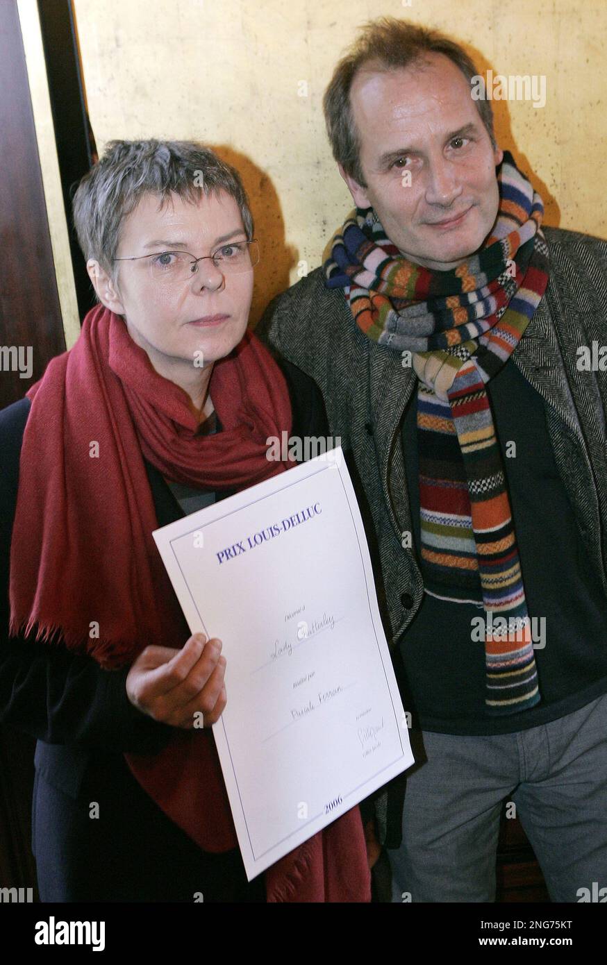 French film director Pascale Ferran, left, and French actor Hippolyte ...
