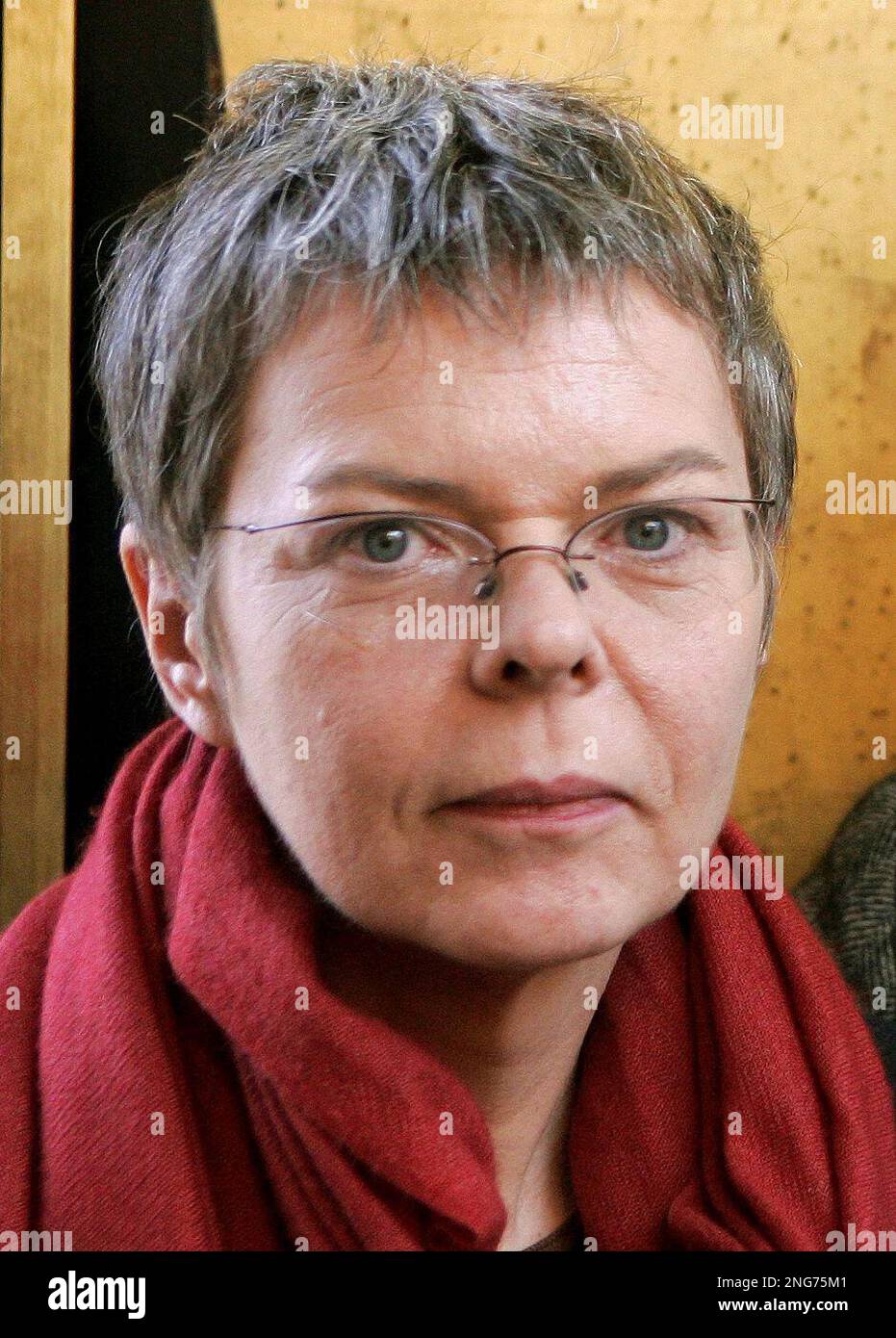French film director Pascale Ferran, poses for photographers as she was ...