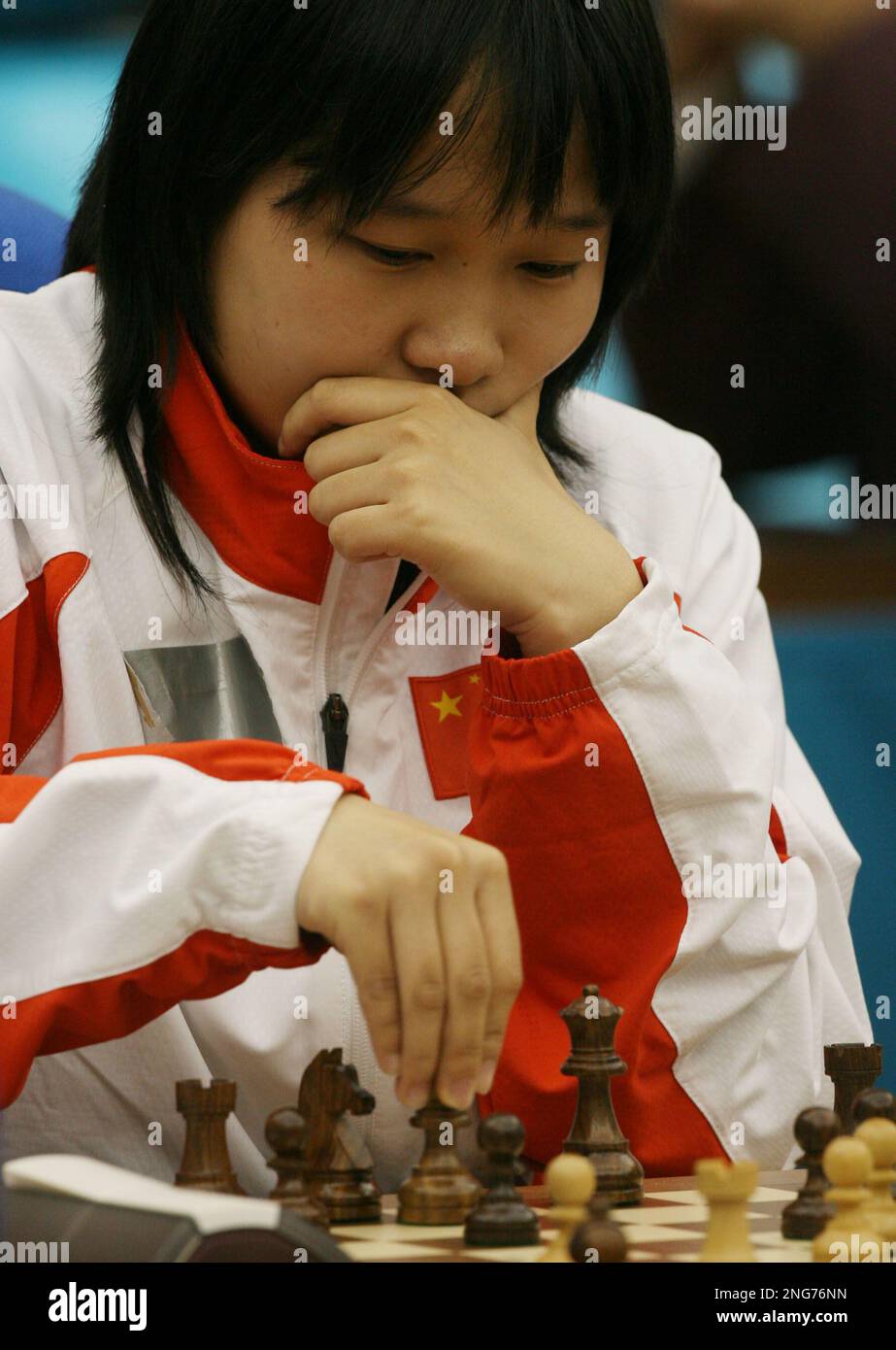 Zhao Xue of China participates in the Asian Games Chess Mixed Teams ...