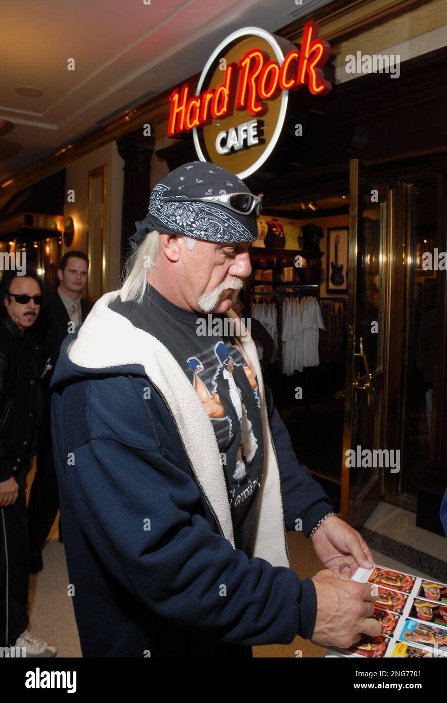 Former professional wrestler Terry "Hulk" Hogan signs an autograph for ...