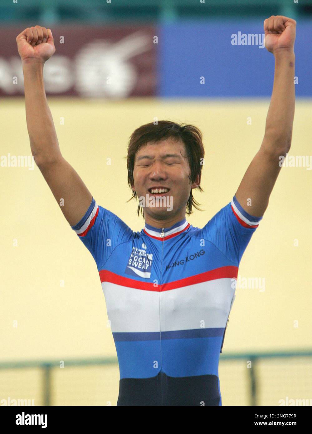 Hong Kong's Cheung King Wai celebrates after winning the gold medal in ...