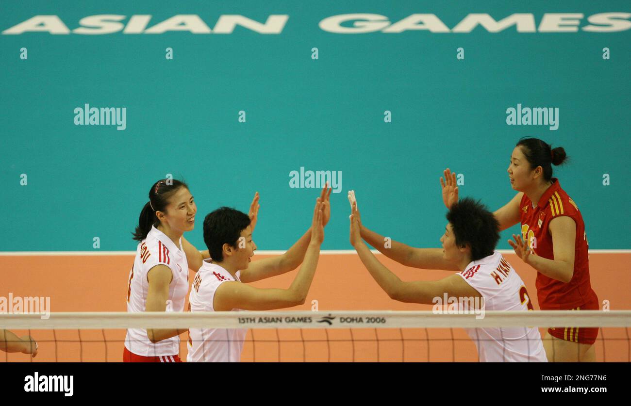 China's Zhou Suhong, Feng Kun, Yang Hao and Zhang Na, fromleft ...