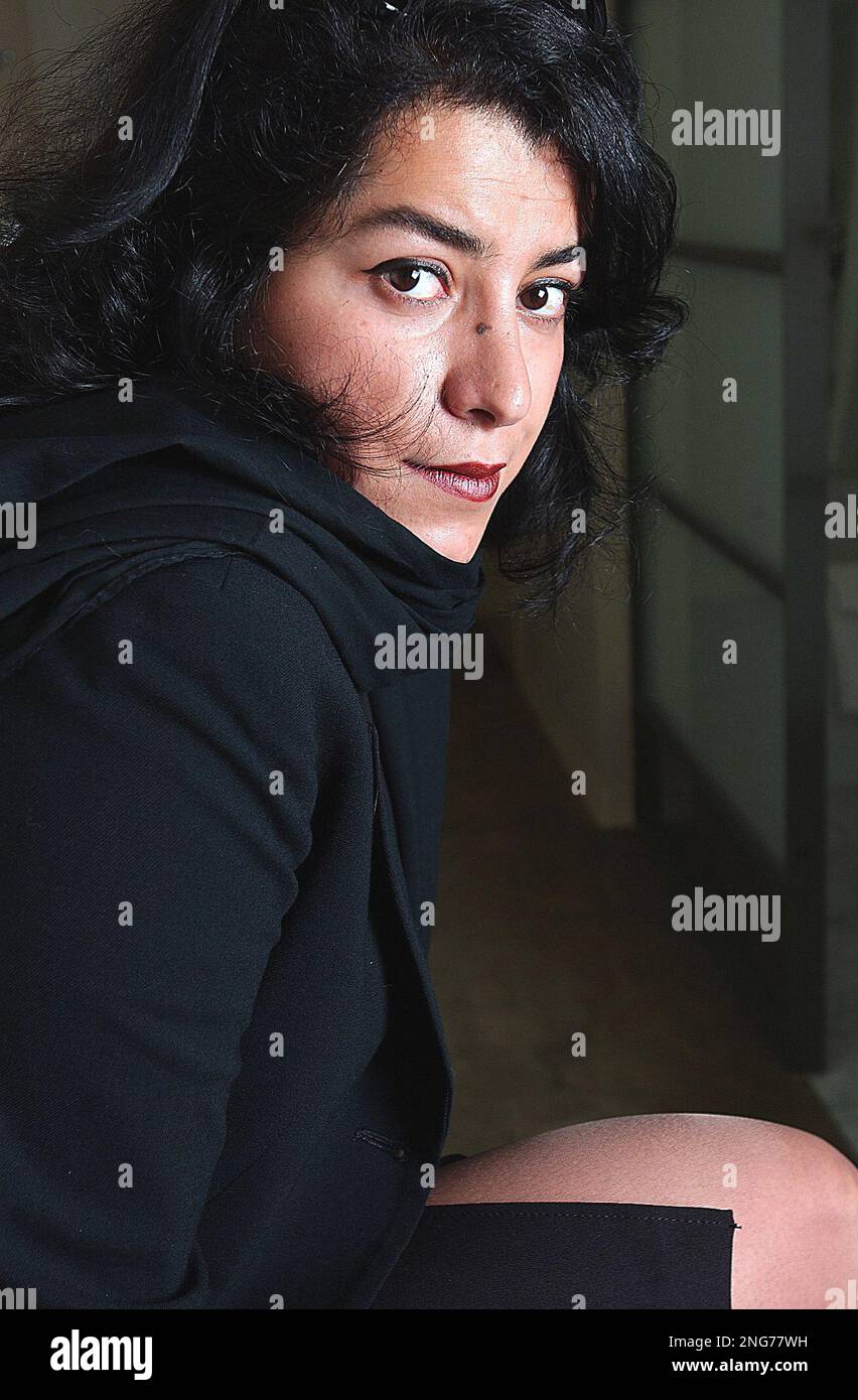 Iranian author Marjane Satrapi poses for a portrait in her hotel room ...
