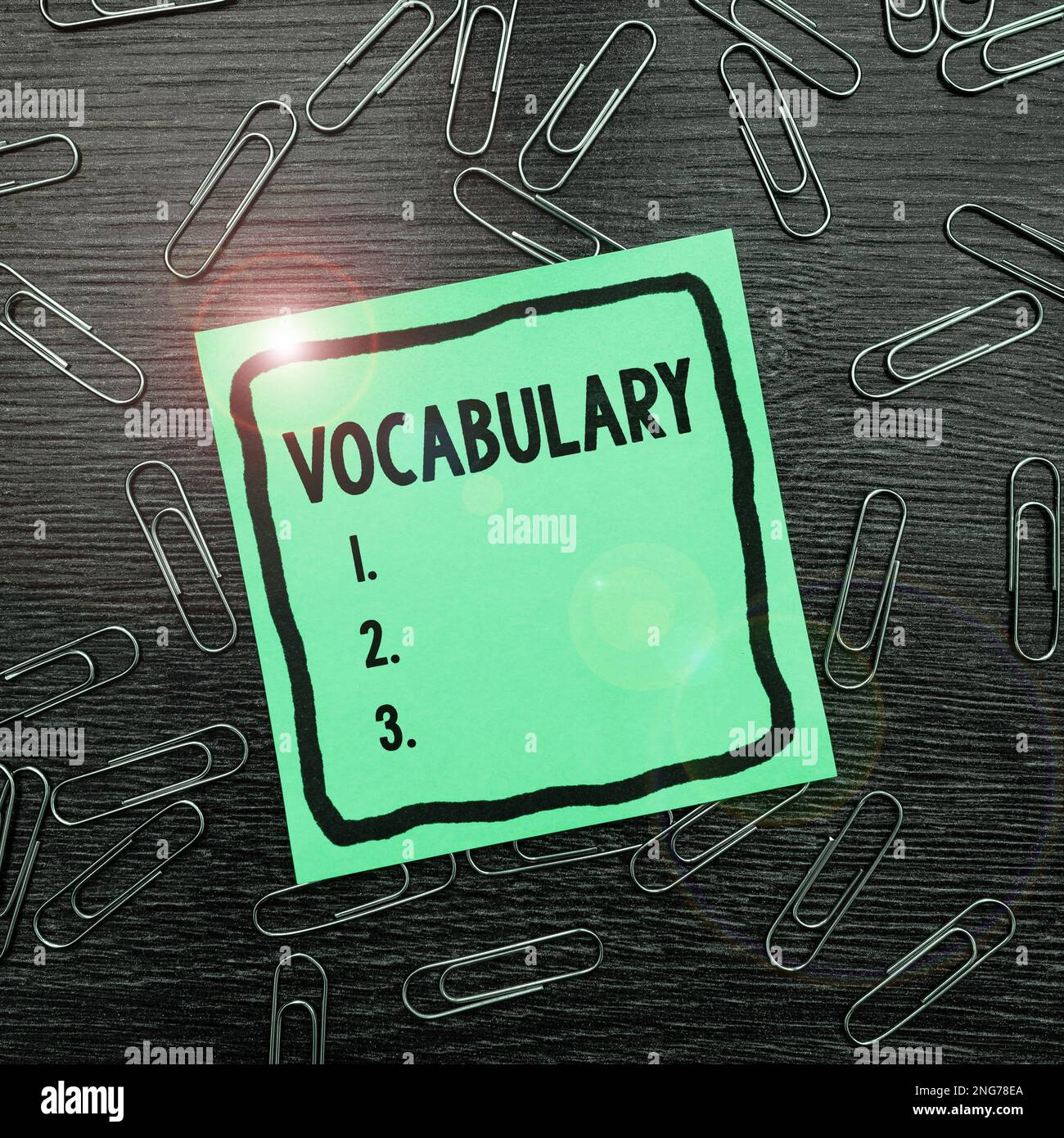 Hand writing sign Vocabulary. Concept meaning collection of words and ...