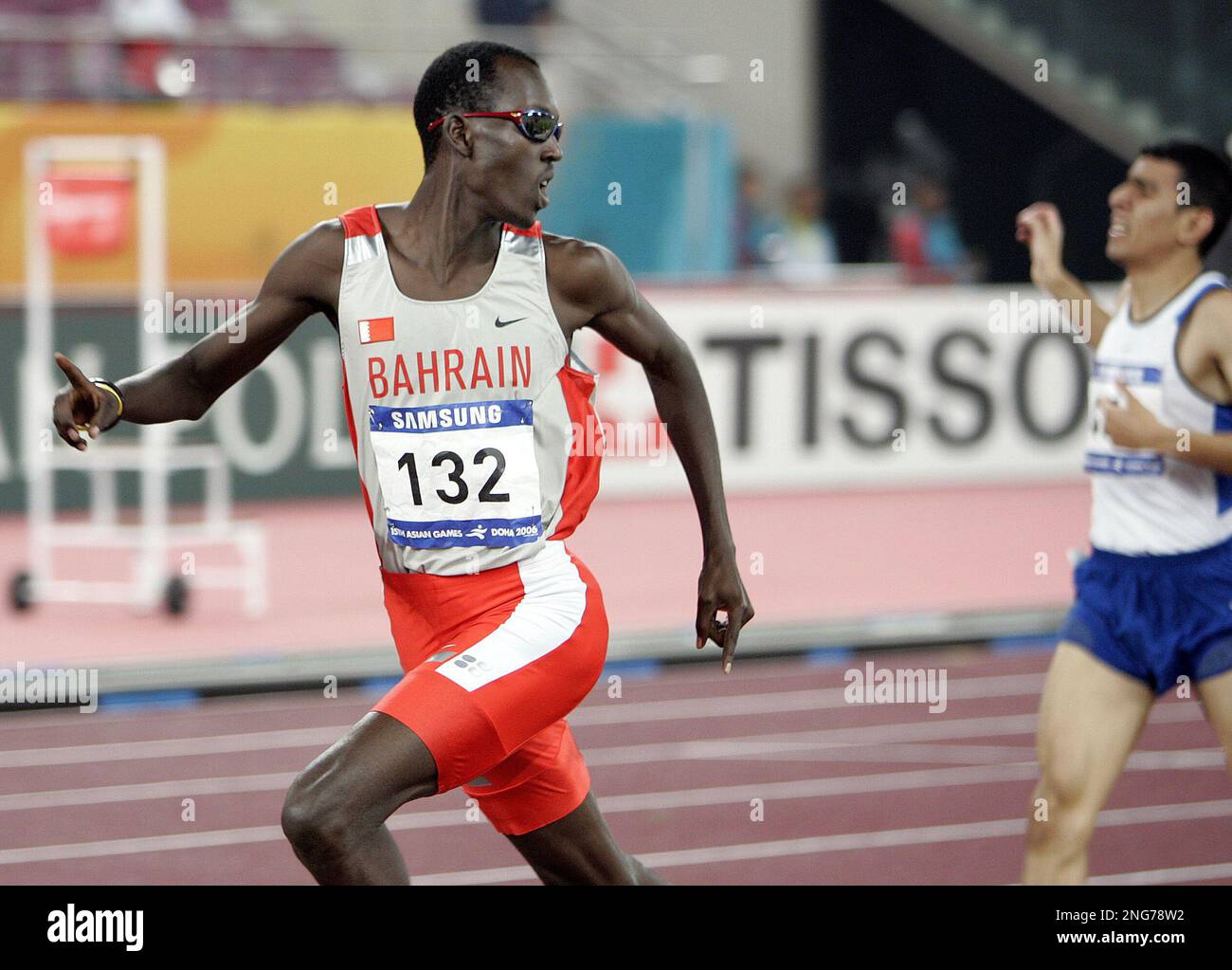 Bahrain's Yusuf Saad Kamel reacts as he wins the gold medal in the final of the Men's 800m at ...