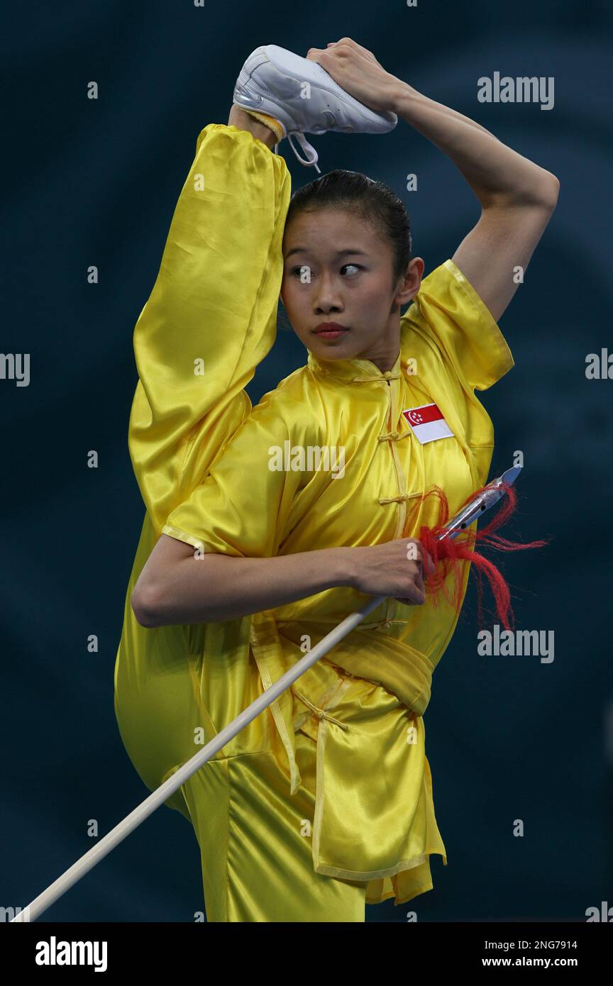 Khor Poh Chin Michelle of Singapore performs during the Asian Games ...