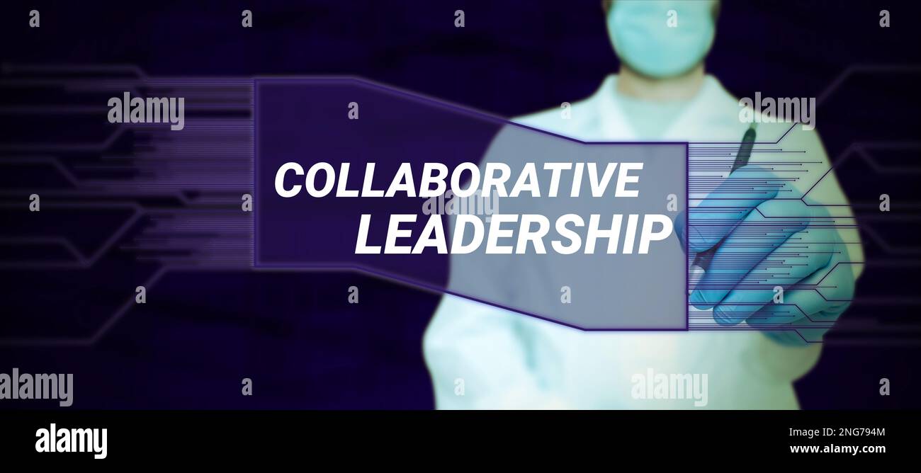 Writing displaying text Collaborative Leadership. Word for people and ...