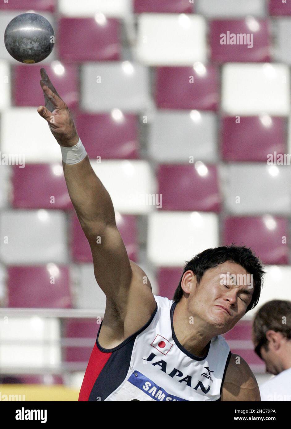 Japan's Hiromasa Tanaka competes in the Decathlon Shot Put at the Asian ...