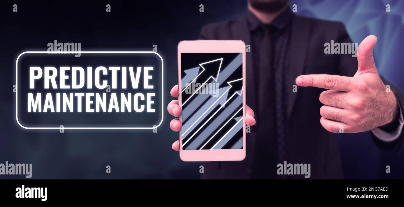 Handwriting text Predictive Maintenance. Concept meaning Predict when ...